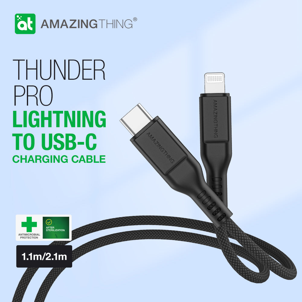 THUNDER PRO Lightning to USB-C Charging Cable | PD30W 3.2A – AMAZINGTHING